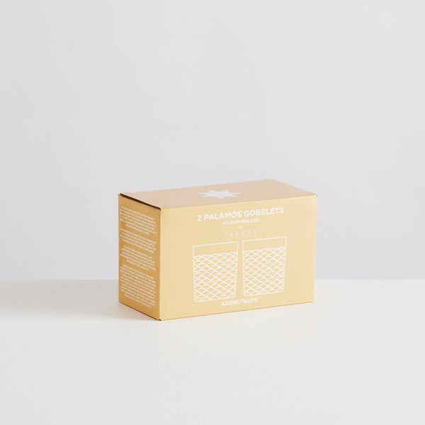 2 Palamós Gobelets | Azure & Taupe - Maison Balzac